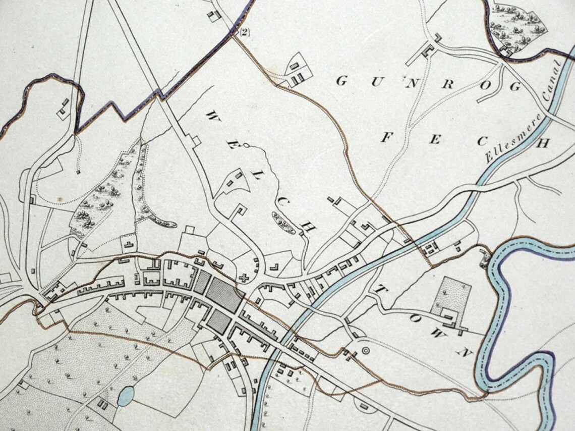 WELSHPOOL POWYS WALES Street Plan Dawson Original Antique - Etsy