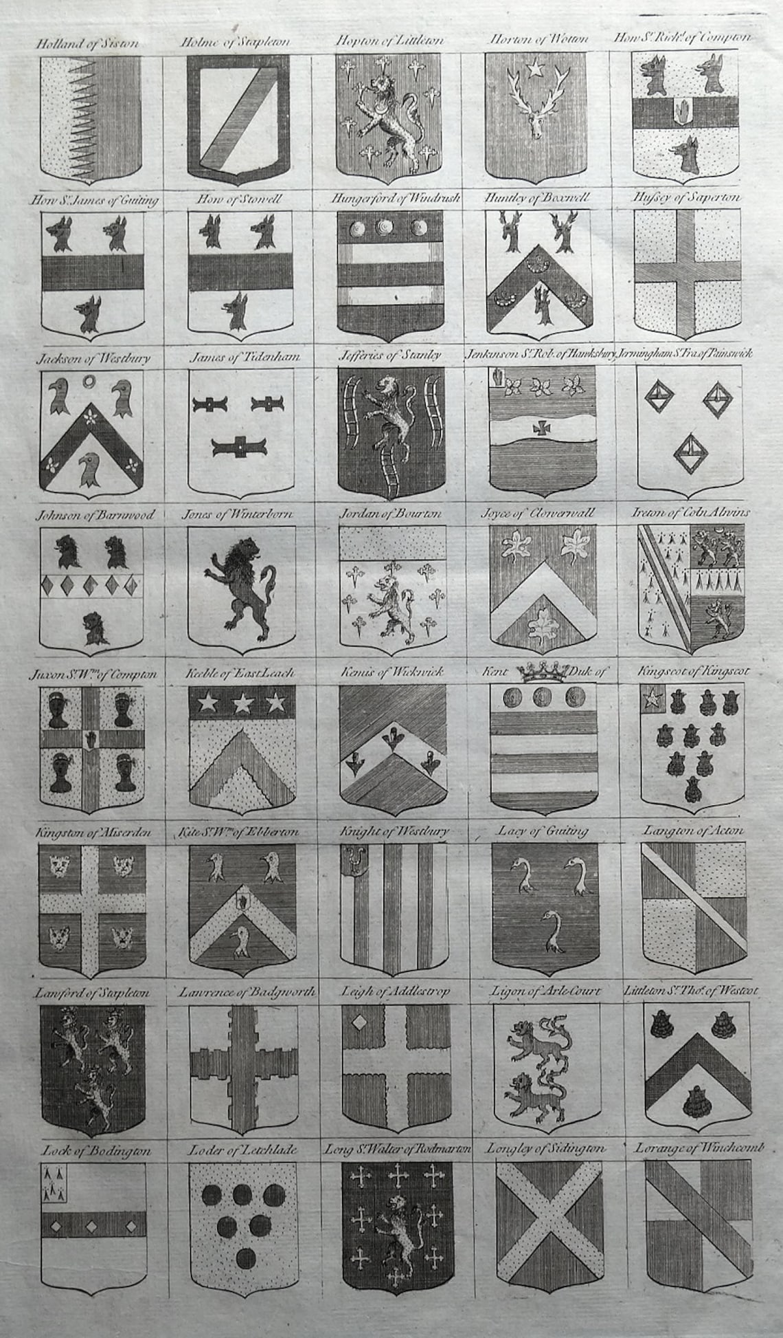 40 COATS OF ARMS, Heraldic Shields, Family Crests #4 Original Antique ...