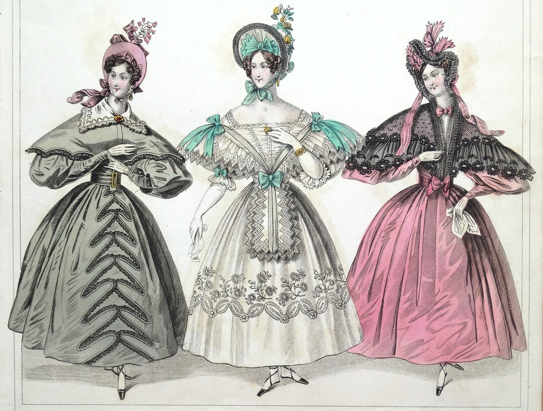 Antique Fashion Print, No 522 Townsend Ladies Paris Period Costume ...