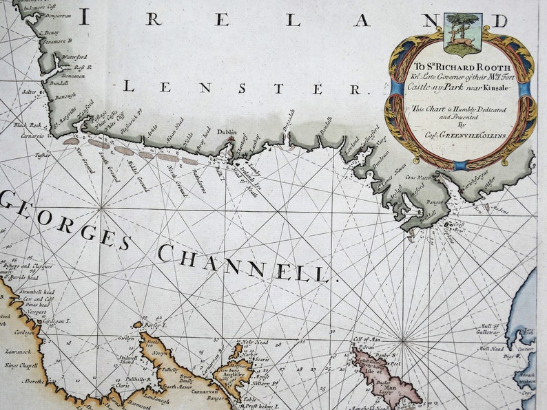 Antique Sea Chart St.george's CHANNEL, Irish Sea, Ireland, Cornwall ...
