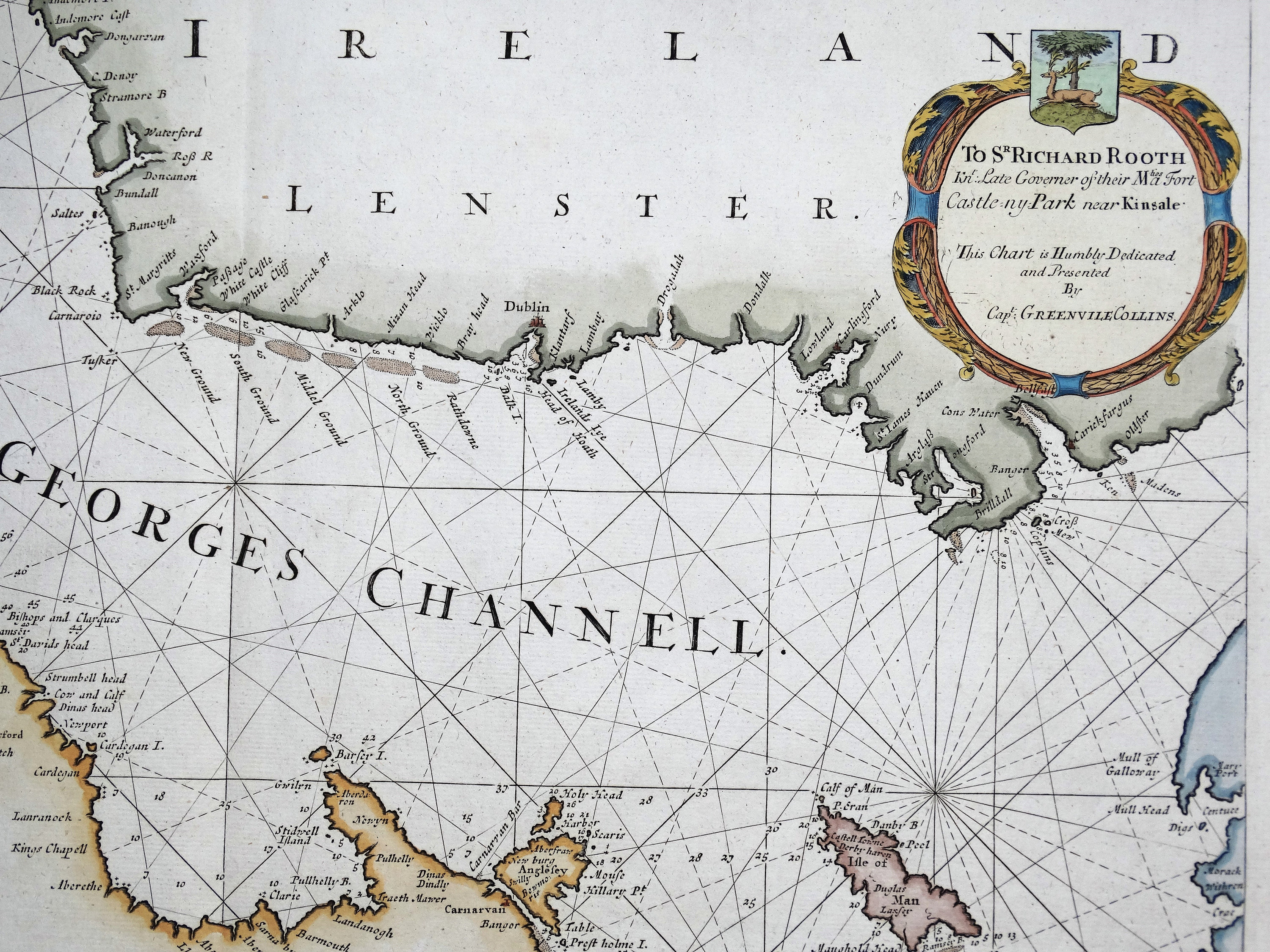 Antique Sea Chart St.george's CHANNEL, Irish Sea, Ireland, Cornwall ...