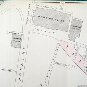 Antique Map LONDON City Street Planning, Mansion House,cheapside 1838 ...