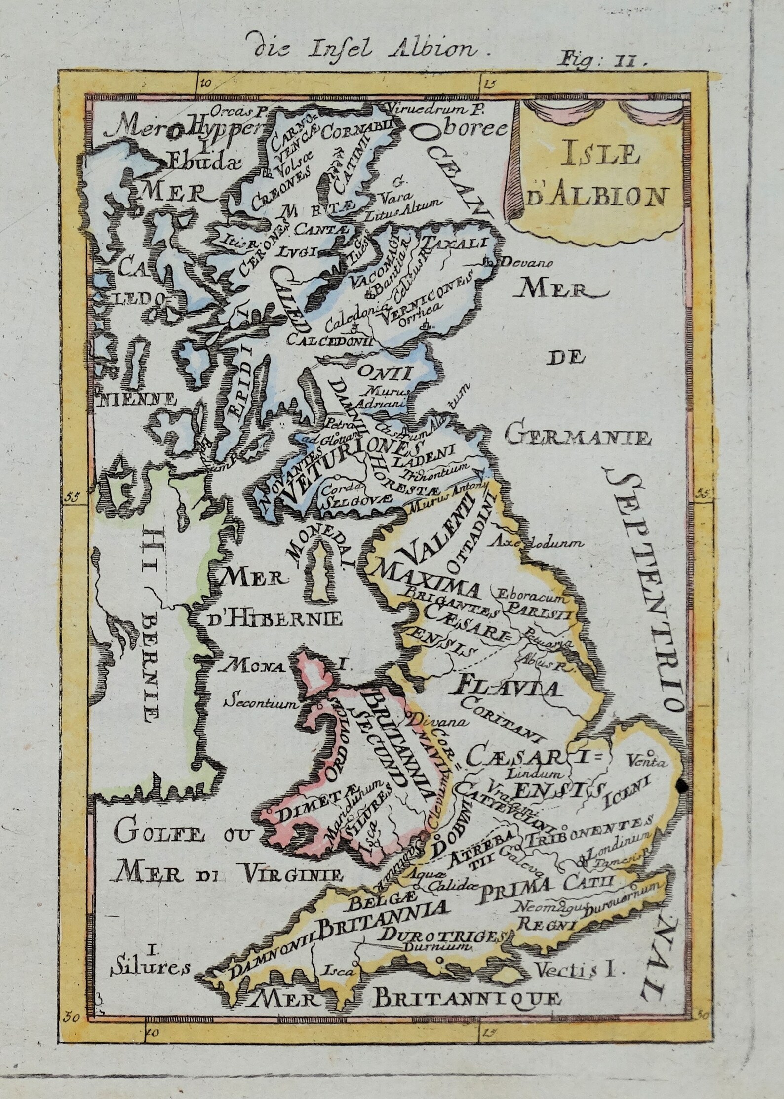 Antique Map BRITISH ISLES, Britain, UK, Isle D'albion, Mallet Original ...