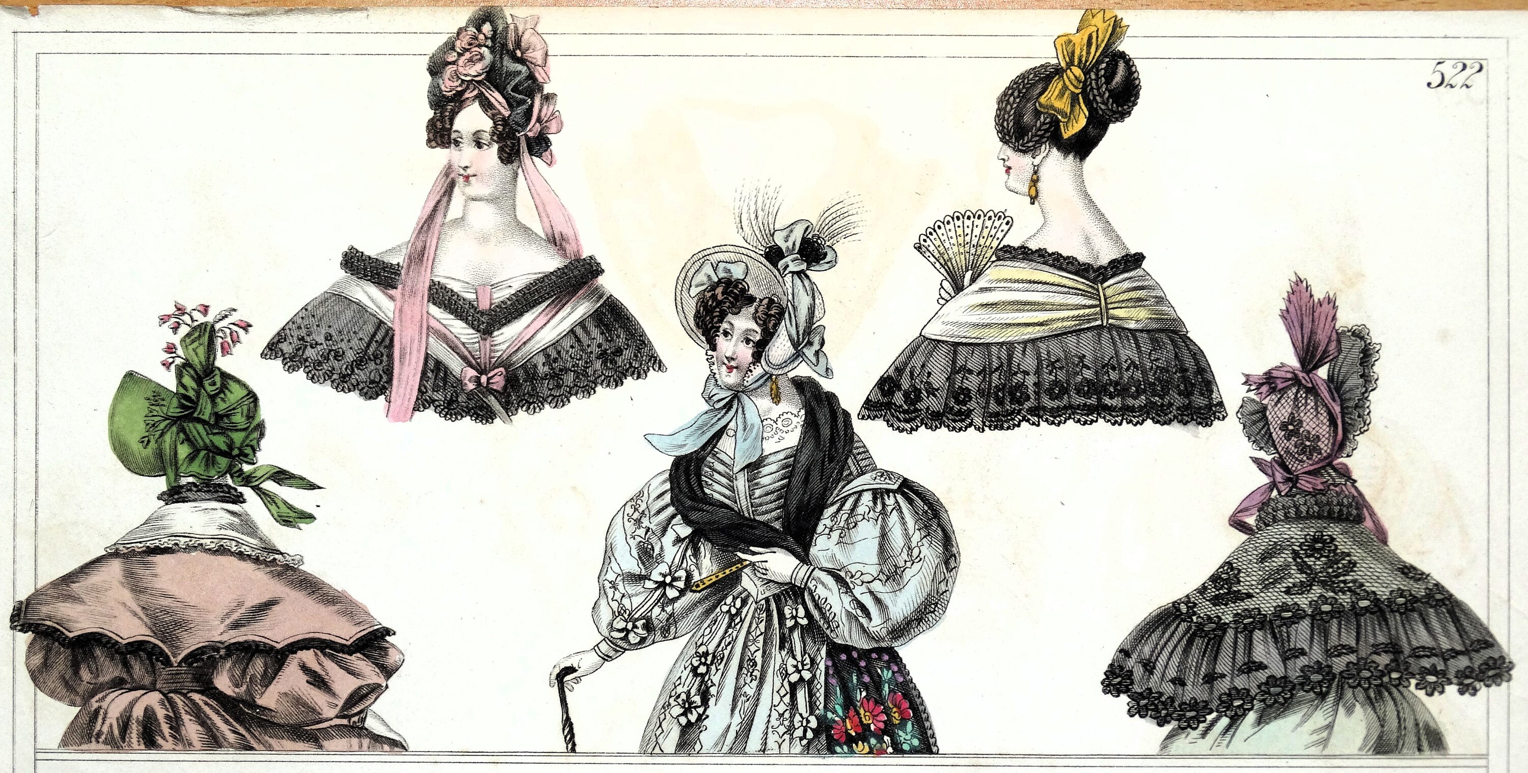 Antique Fashion Print, No 522 Townsend Ladies Paris Period Costume ...