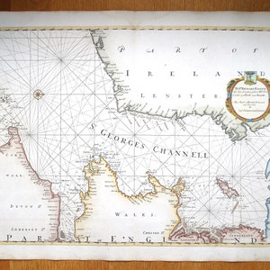 Antique Map Sea Chart St.george's CHANNEL Irish Sea - Etsy