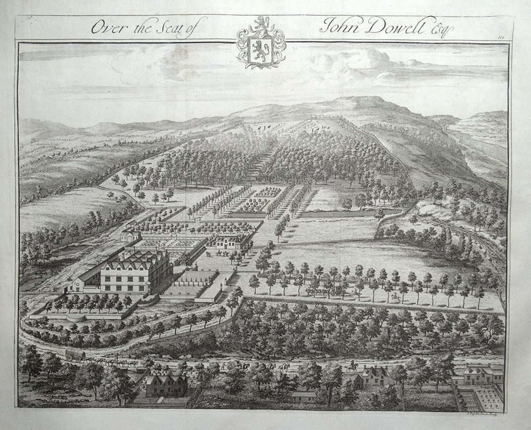 Antique Print OVER COURT, ALMONDSBURY, Gloucestershire, J.kip Bird's ...