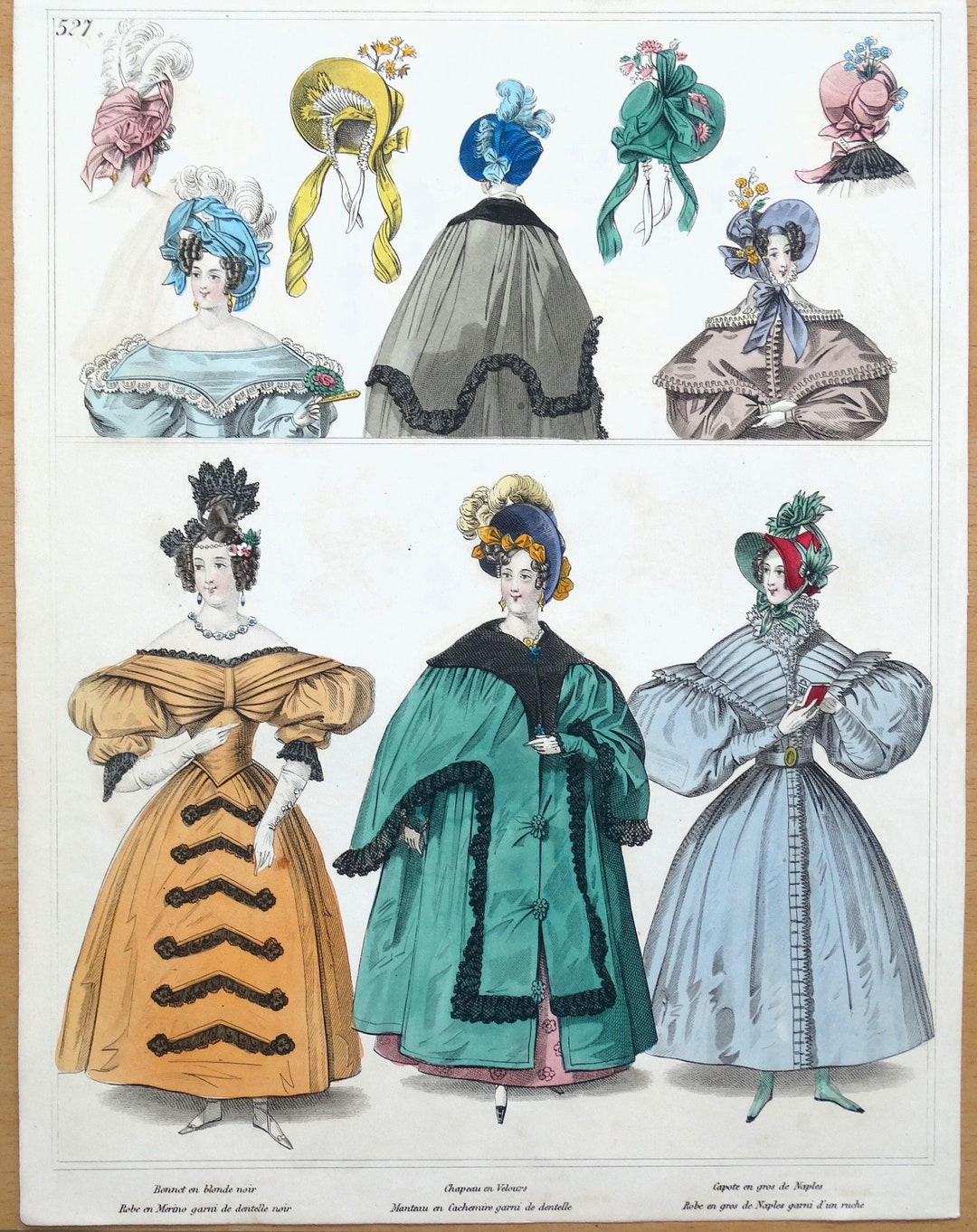 Antique Fashion Print, No 527 Townsend Ladies Paris Period Costume ...