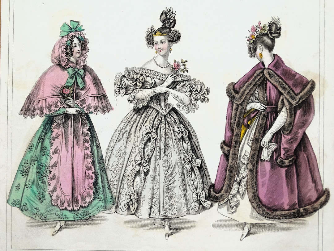 Antique Fashion Print, No 540 Townsend Ladies Paris Period Costume ...