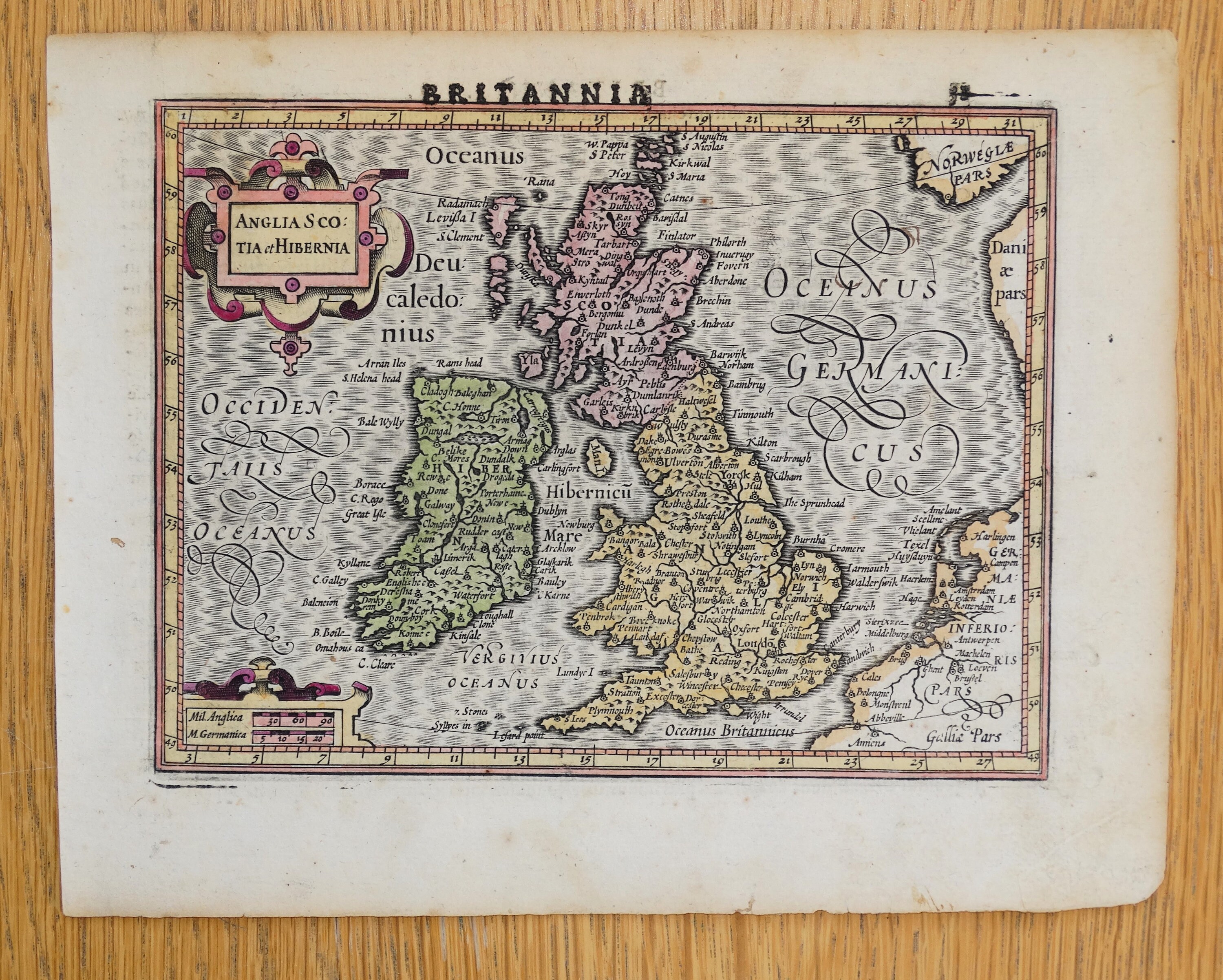 Antique Map BRITISH ISLES Britain Anglia Scotia Hibernia - Etsy