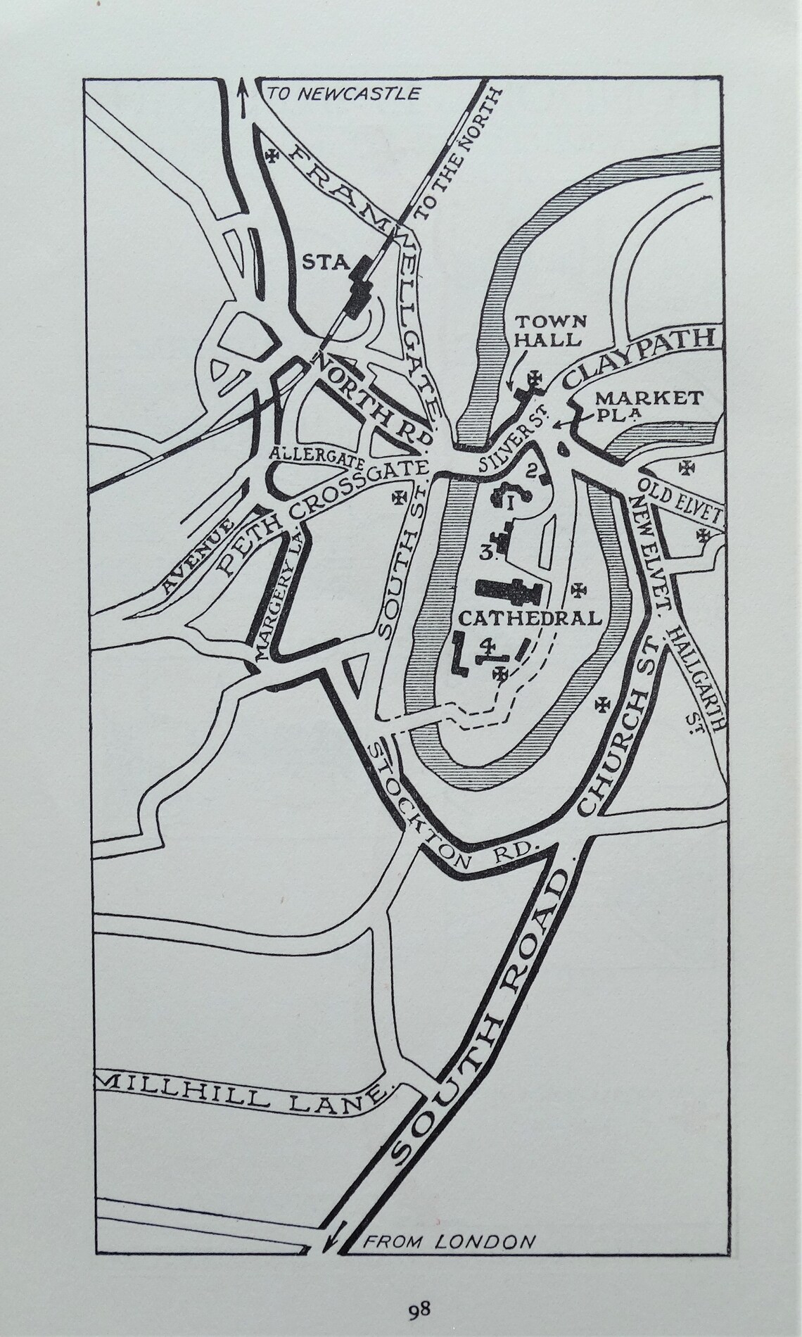 Antique Pictorial Road Map: Durham, Rushyford, Ferryhill C1920 - Etsy
