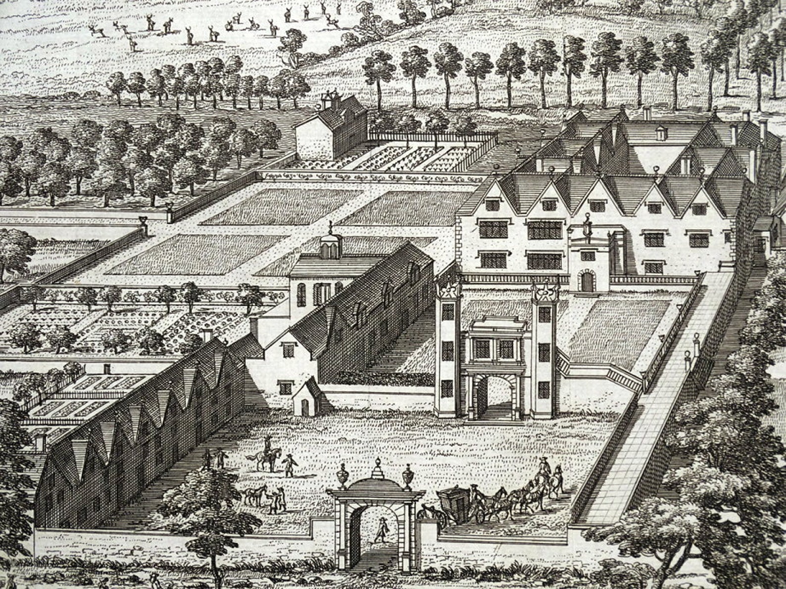 Antique Print SHIPTON MOYNE, Nr.tetbury, Gloucestershire, J.KIP Bird's ...