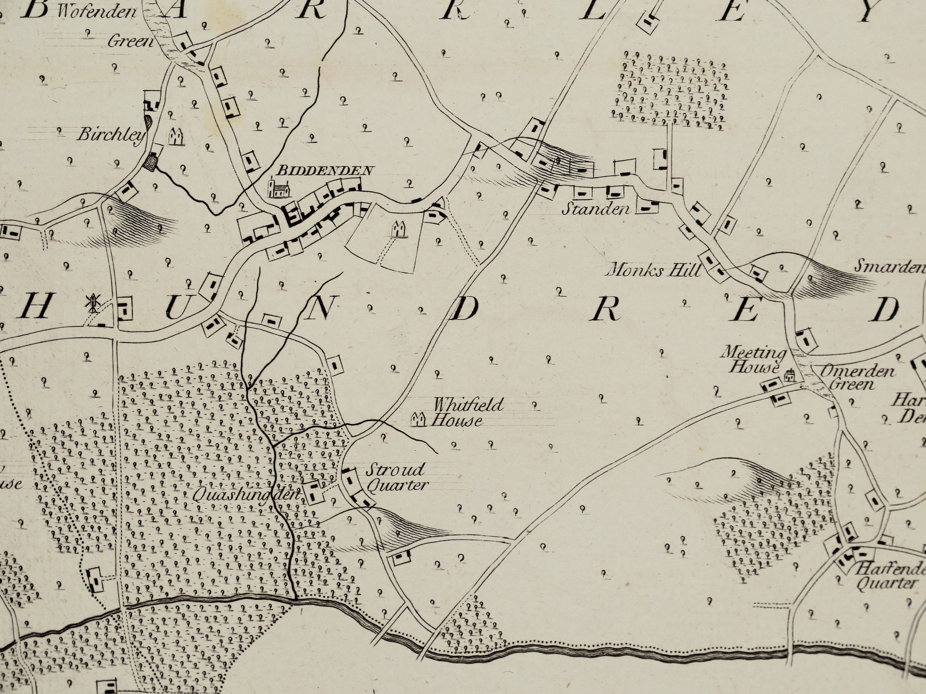 Antique Map Cranbrook,rolvenden,biddenden,benenden,staplehurst, Kent ...