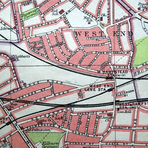 Antique Map CRICKLEWOOD, CHILDSHILL, HAMPSTEAD Original London Street ...