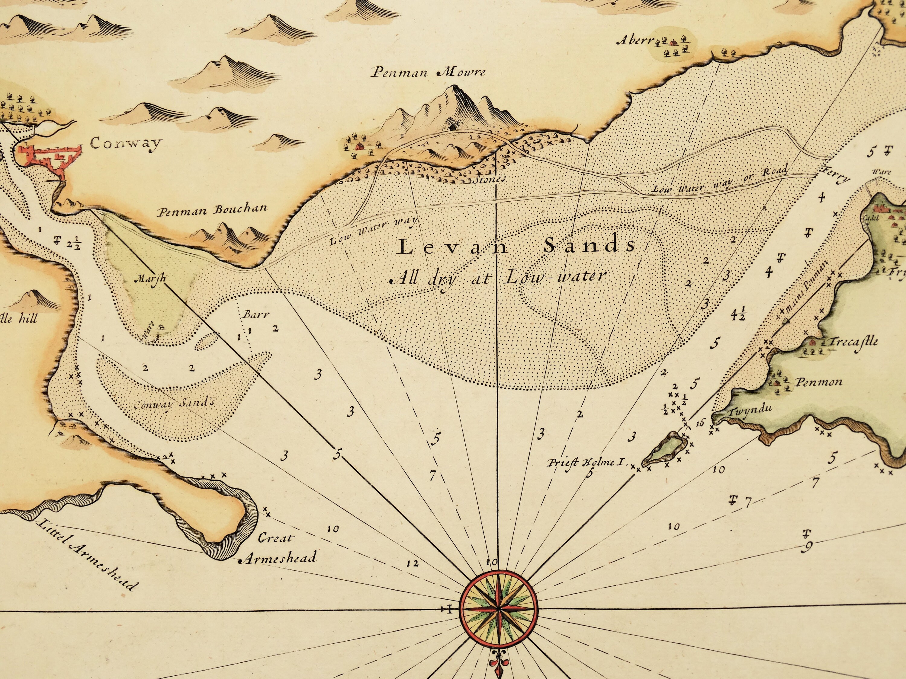 Antique Map Sea Chart MENAI STRAIT ANGLESEY Wales Conwy - Etsy Australia