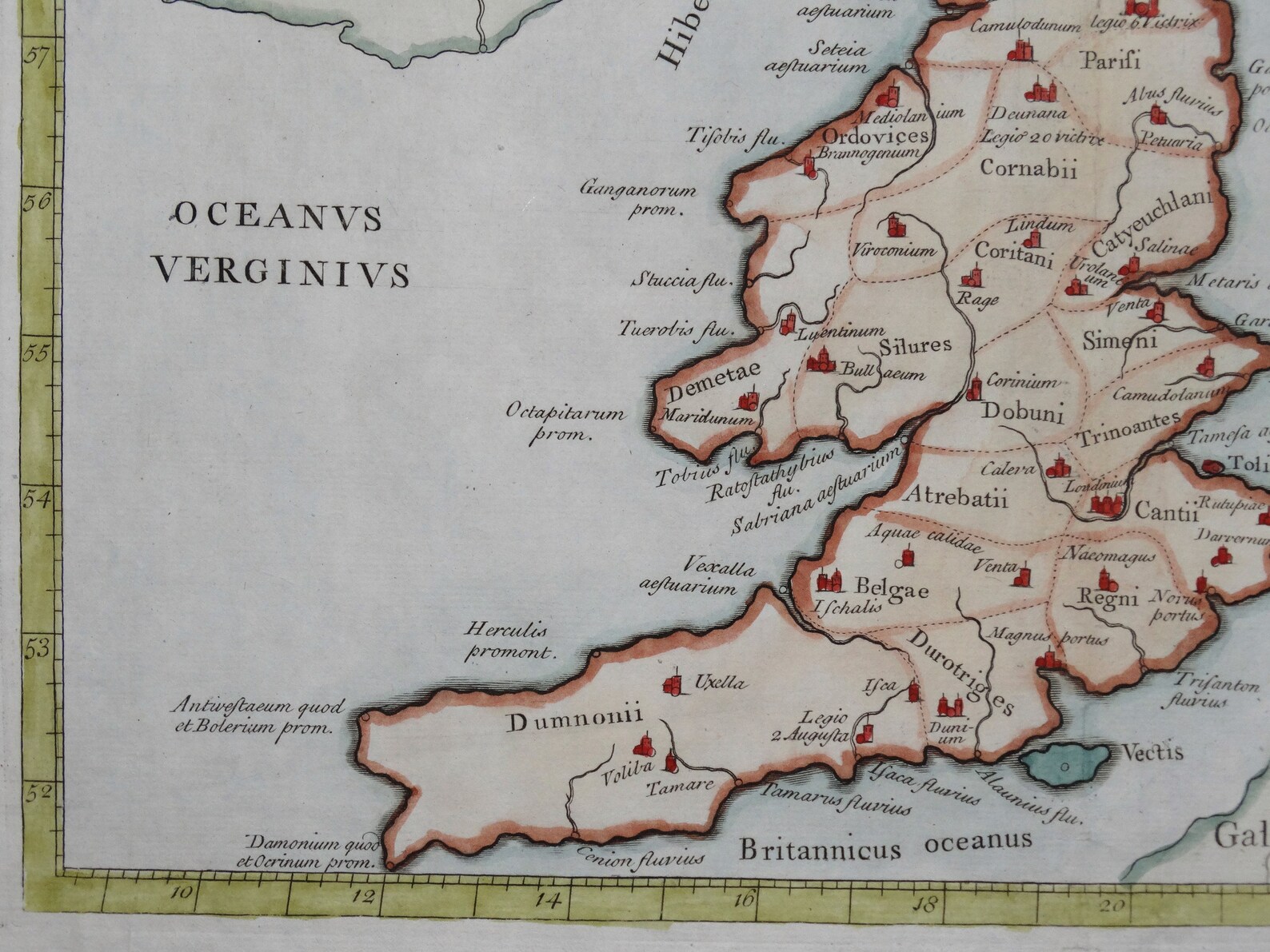 Antique Map BRITAIN According to PTOLEMY, John Horsley, G.mercator ...