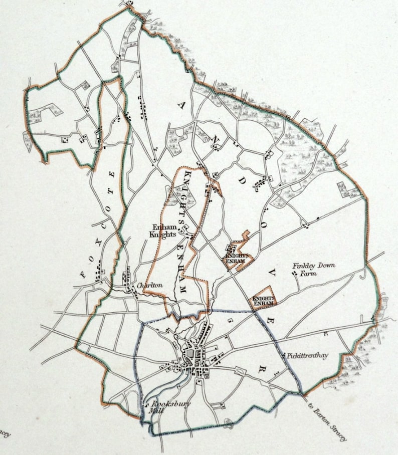ANDOVER HAMPSHIRE ENGLAND Street Plan Dawson Original - Etsy