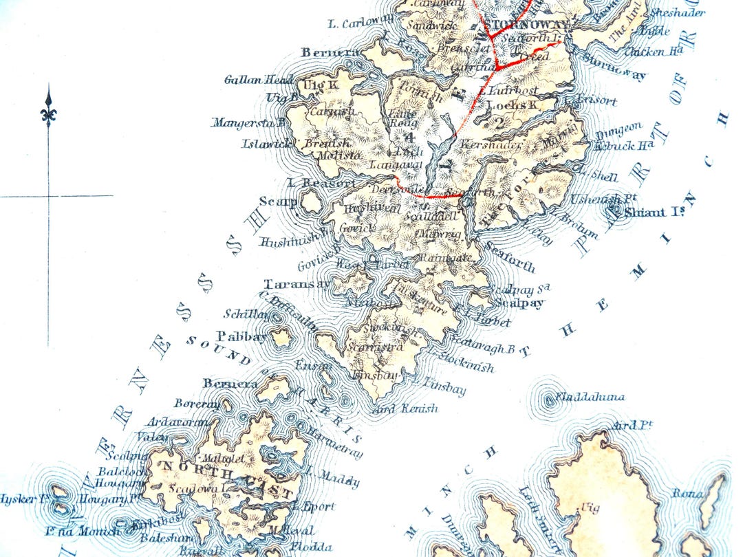 Antique Map OUTER HEBRIDES SCOTLAND Fullarton Original Hand Col ...