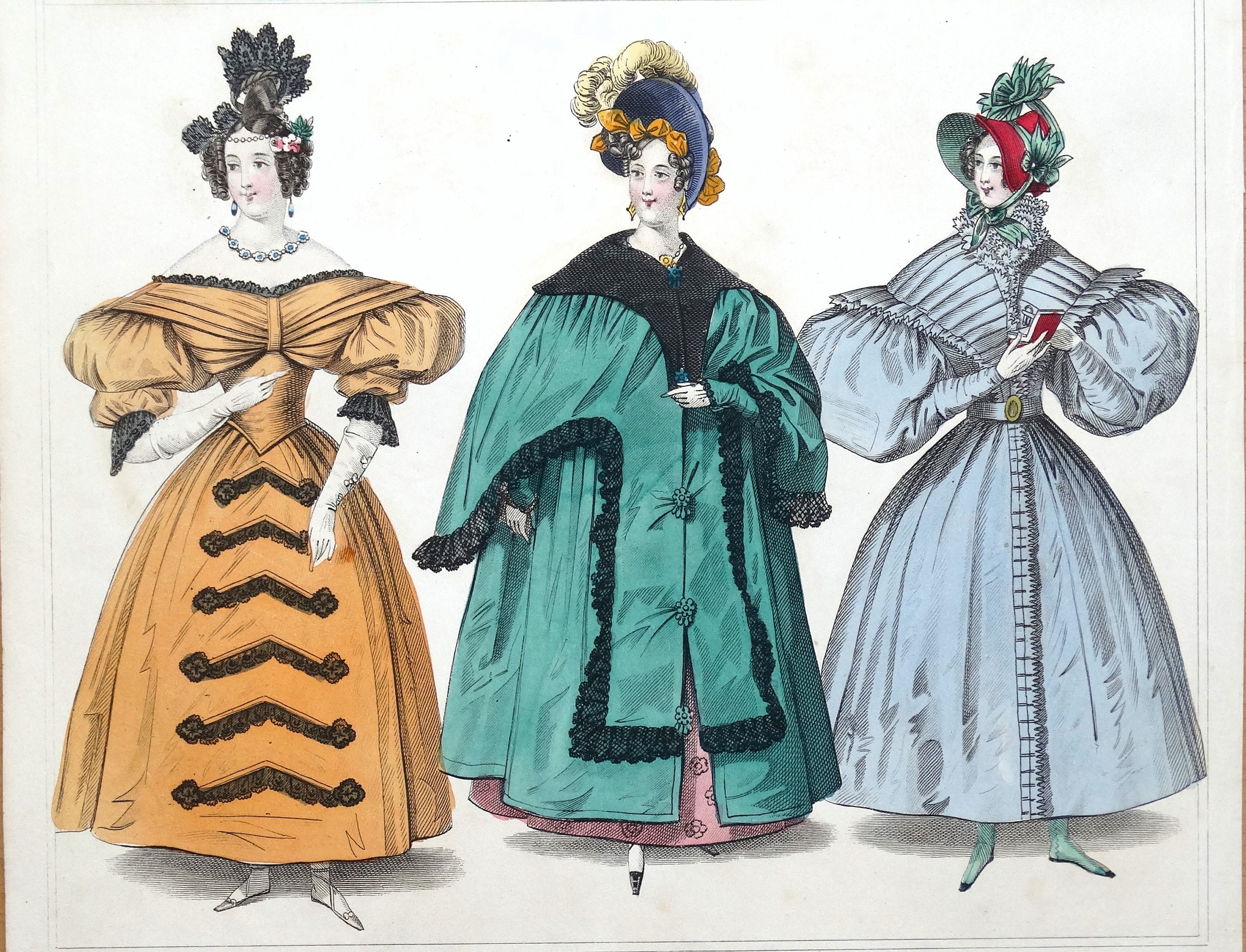 Antique Fashion Print, No 527 Townsend Ladies Paris Period Costume ...