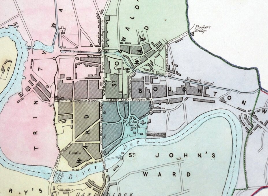 CHESTER UK City Street Plan Dawson Original Antique Map - Etsy