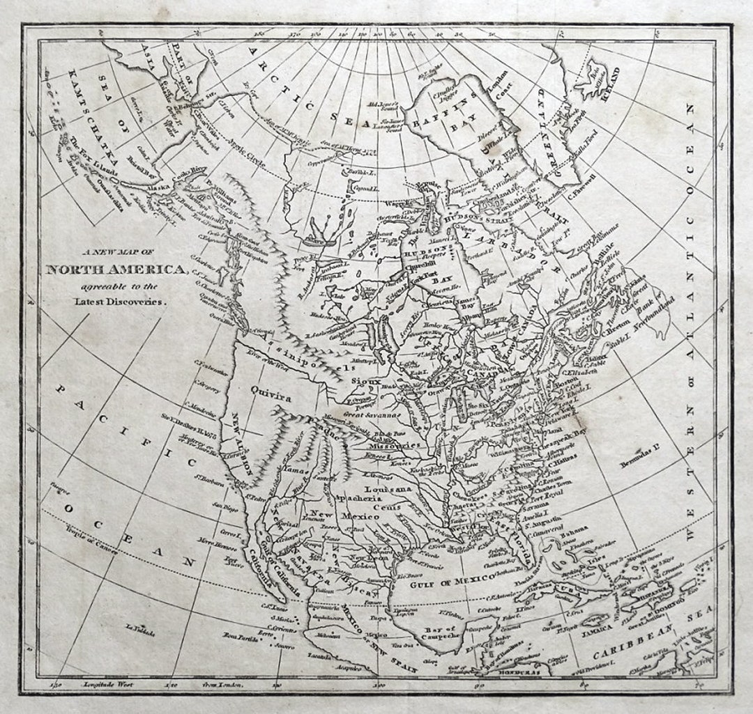 Antique Map NORTH AMERICA, USA, Canada, G.a.cooke Original Map 1817 - Etsy
