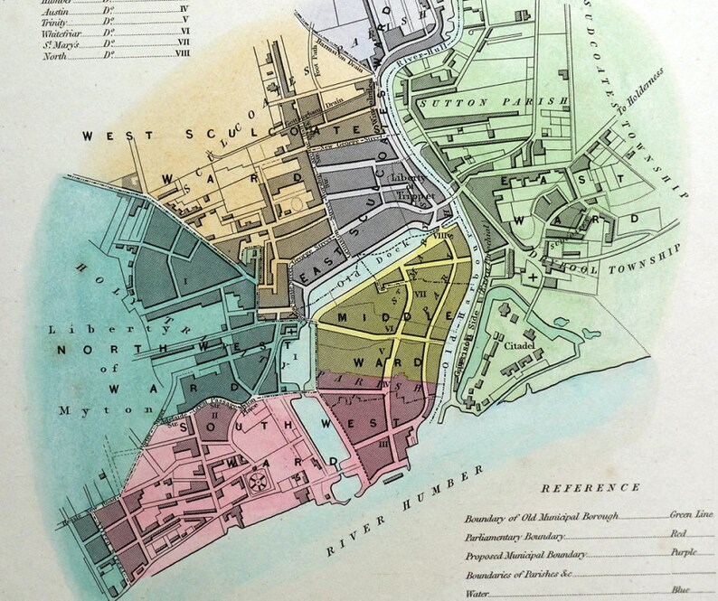 HULL KINGSTON Upon Hullyorkshirestreet Plan Dawson - Etsy