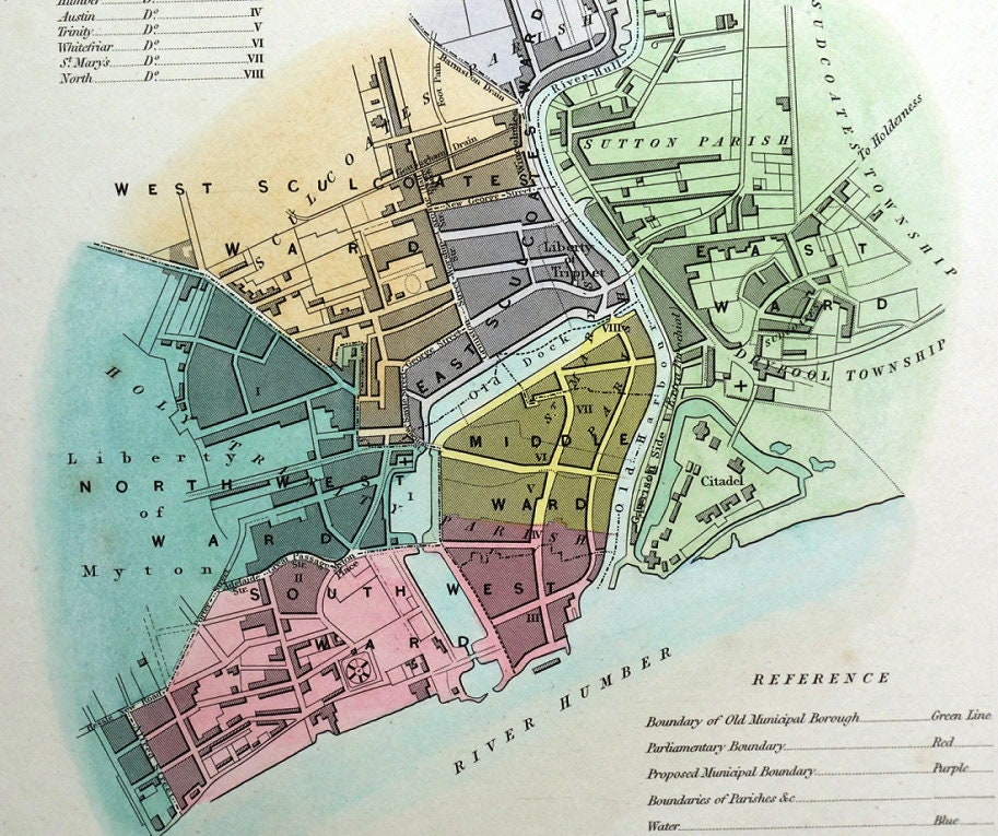 HULL KINGSTON Upon Hullyorkshirestreet Plan Dawson - Etsy