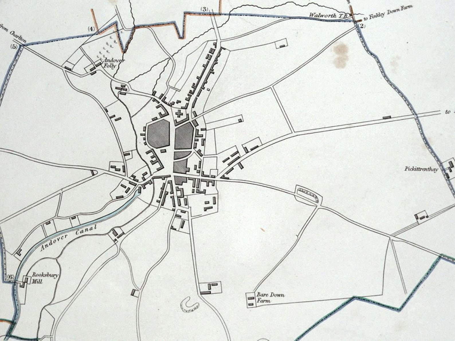 ANDOVER HAMPSHIRE ENGLAND Street Plan Dawson Original - Etsy