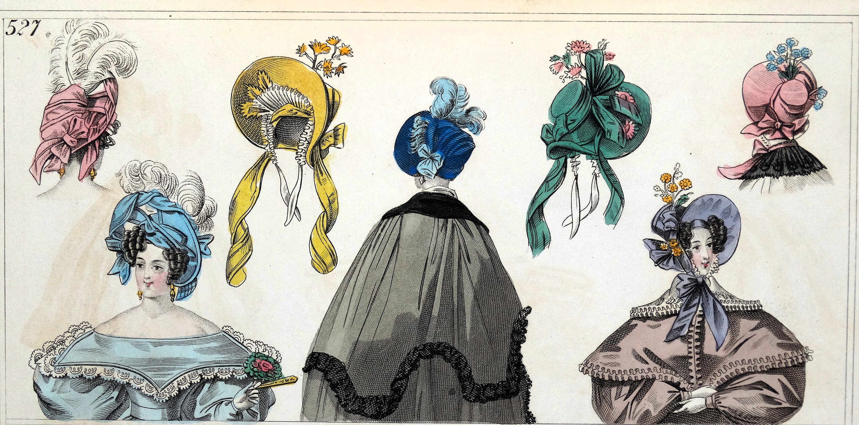 Antique Fashion Print, No 527 Townsend Ladies Paris Period Costume ...