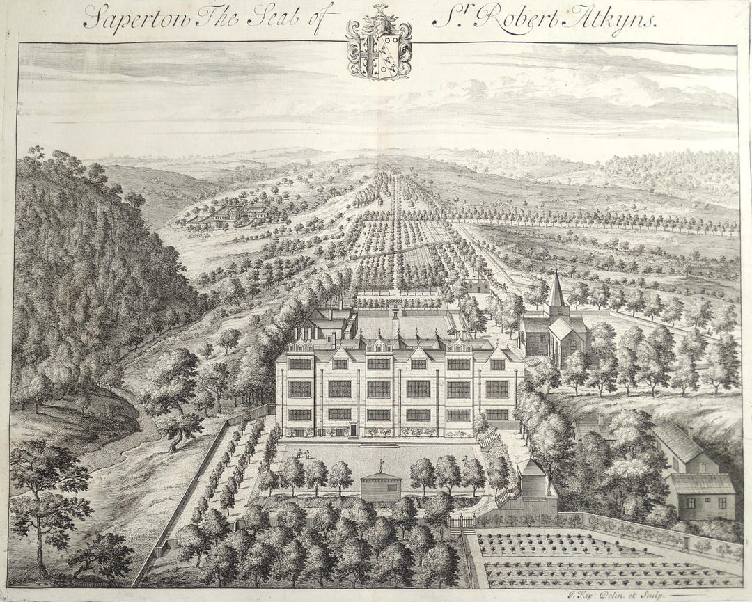 Antique Print SAPERTON Nr Cirencester Gloucestershire Cotswolds ...