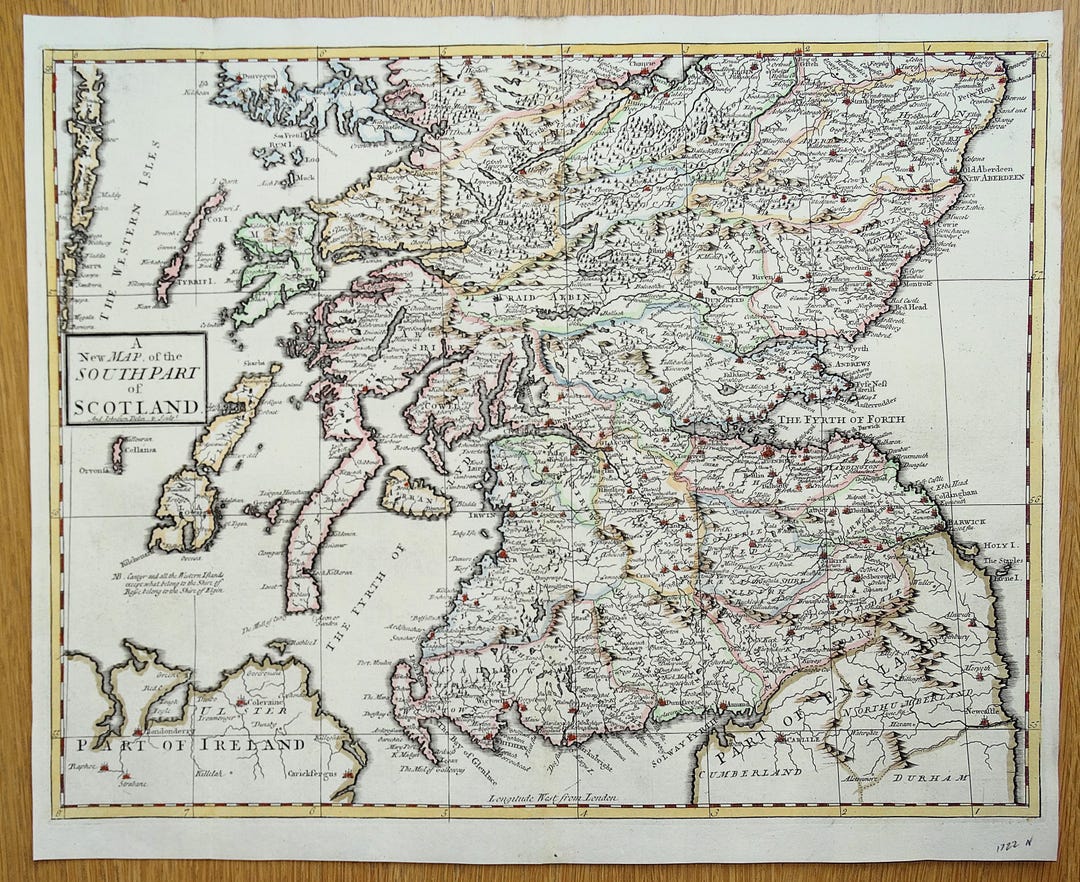 Antique Map SCOTLAND South Part, A.johnston R.morden Original Vintage ...