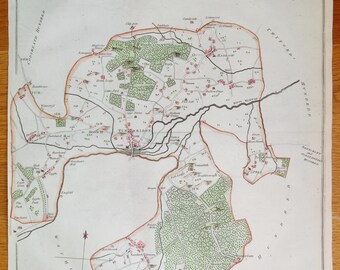 Antique Map of Kent - Etsy