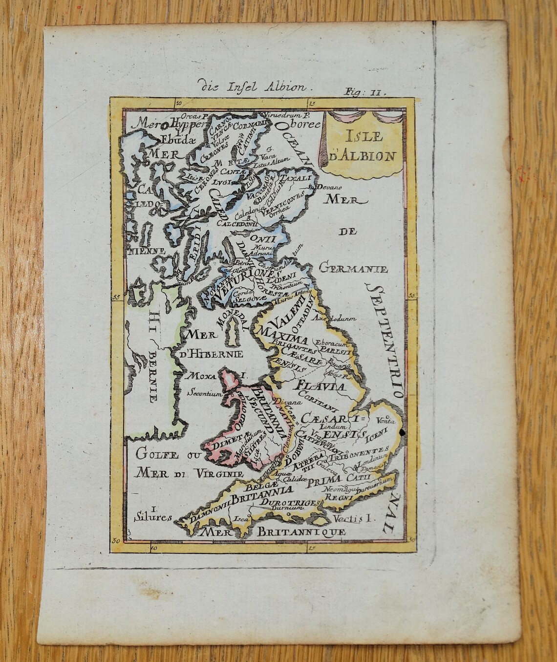 Antique Map BRITISH ISLES, Britain, UK, Isle D'albion, Mallet Original ...