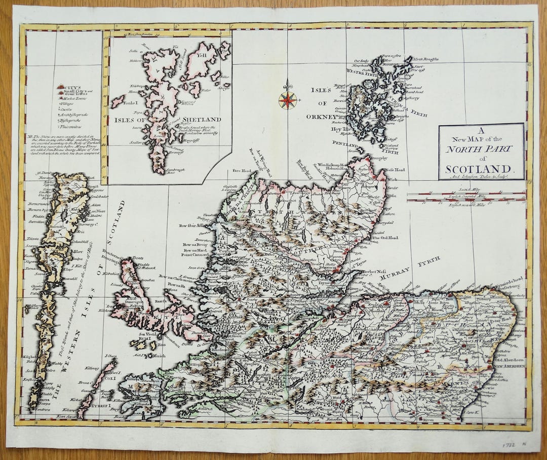 Antique Map SCOTLAND North Part, A.johnston R.morden Original Vintage ...