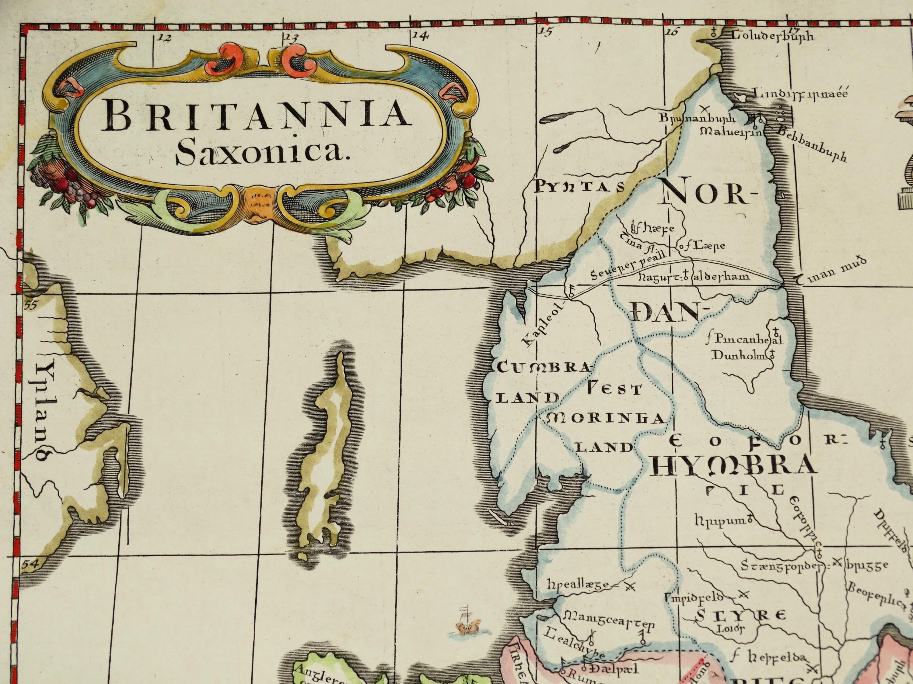 Antique Map SAXON BRITAIN Britannia Saxonica Robert Morden Original ...