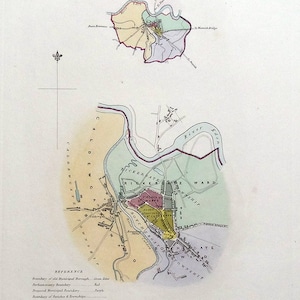 Antique Map CARLISLE, CUMBRIA, Street Plan, Dawson Original 1832 - Etsy