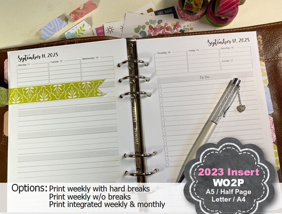 2023 Weekly Planner Printable Weekly Planner Insert 2023 | Etsy