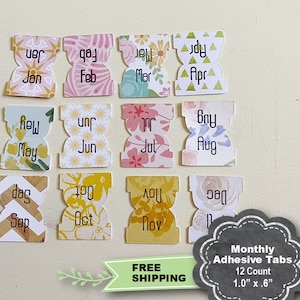 Monthly Planner Tabs, Seasonal Adhesive Planner Tabs, Tabs for Planners ...