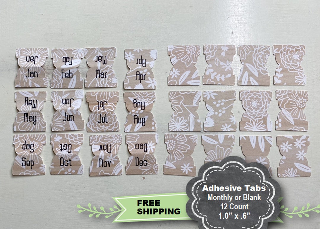 Monthly Planner Tabs, Adhesive Planner Tabs, Tabs for Planners, Divider ...