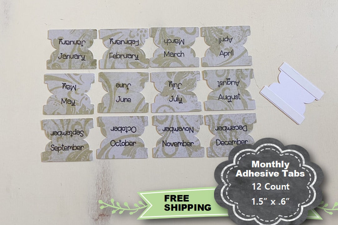 Monthly Planner Tabs, Adhesive Planner Tabs, Tabs for Planners, Divider Tabs, Monthly Tabs ...