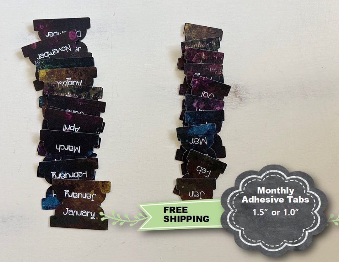 Pre-labeled Monthly Planner Tabs, Adhesive Planner Tabs, Tabs for ...