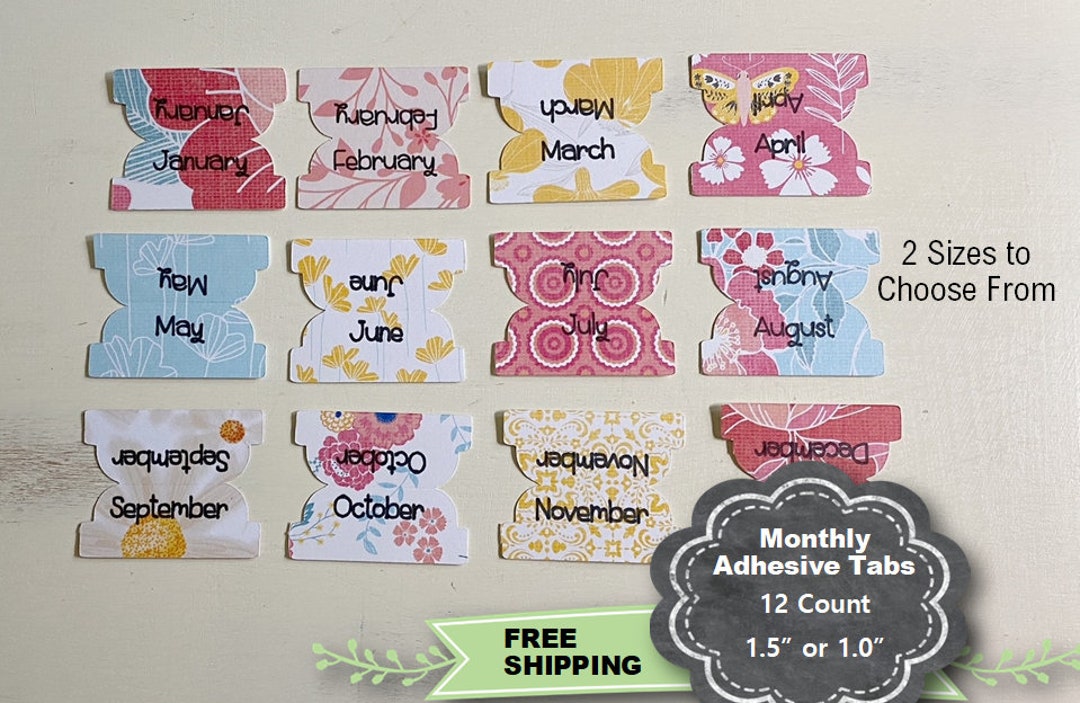 Monthly Planner Tabs, Adhesive Planner Tabs, Tabs for Planners, Divider Tabs, Monthly Tabs ...