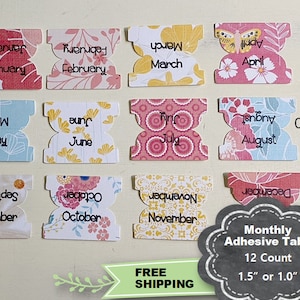 Monthly Planner Tabs, Adhesive Planner Tabs, Tabs for Planners, Divider ...