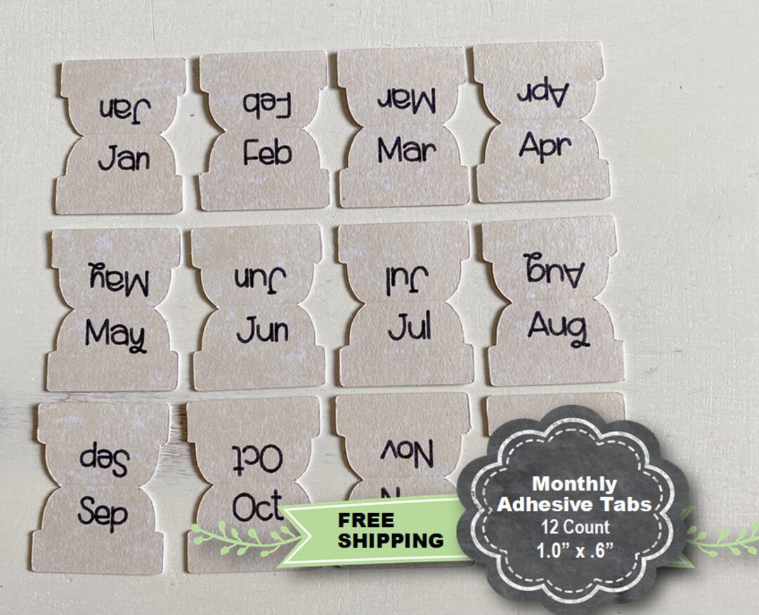 Monthly Planner Tabs, Adhesive Planner Tabs, Tabs for Planners, Divider ...