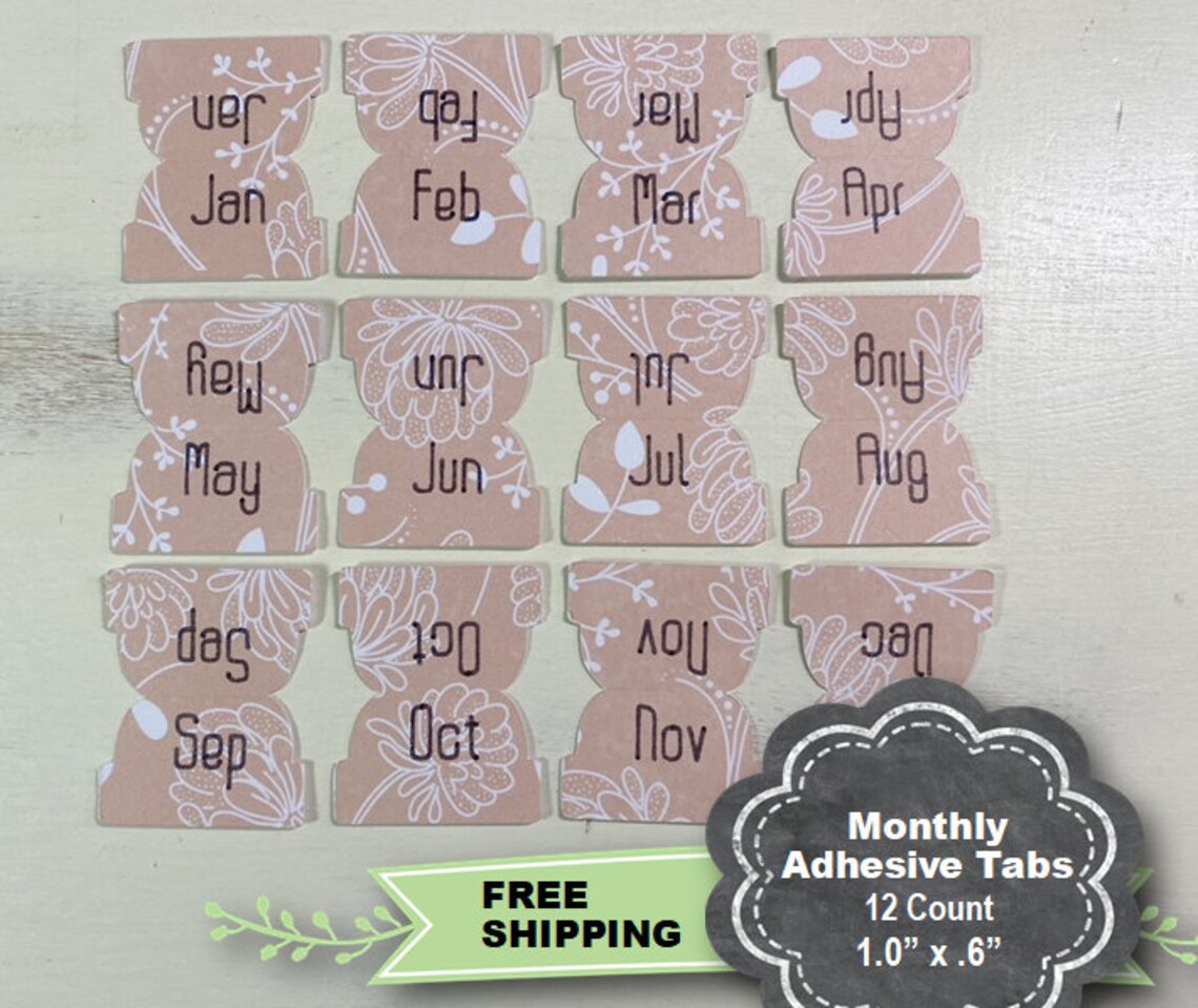 Monthly Planner Tabs, Adhesive Planner Tabs, Tabs for Planners, Divider ...