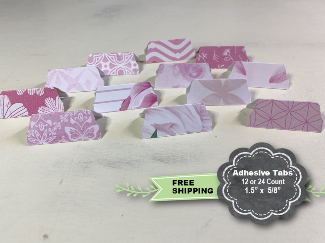 Pink Planner Tabs, Adhesive Planner Tabs, Tabs for Planners, Divider ...