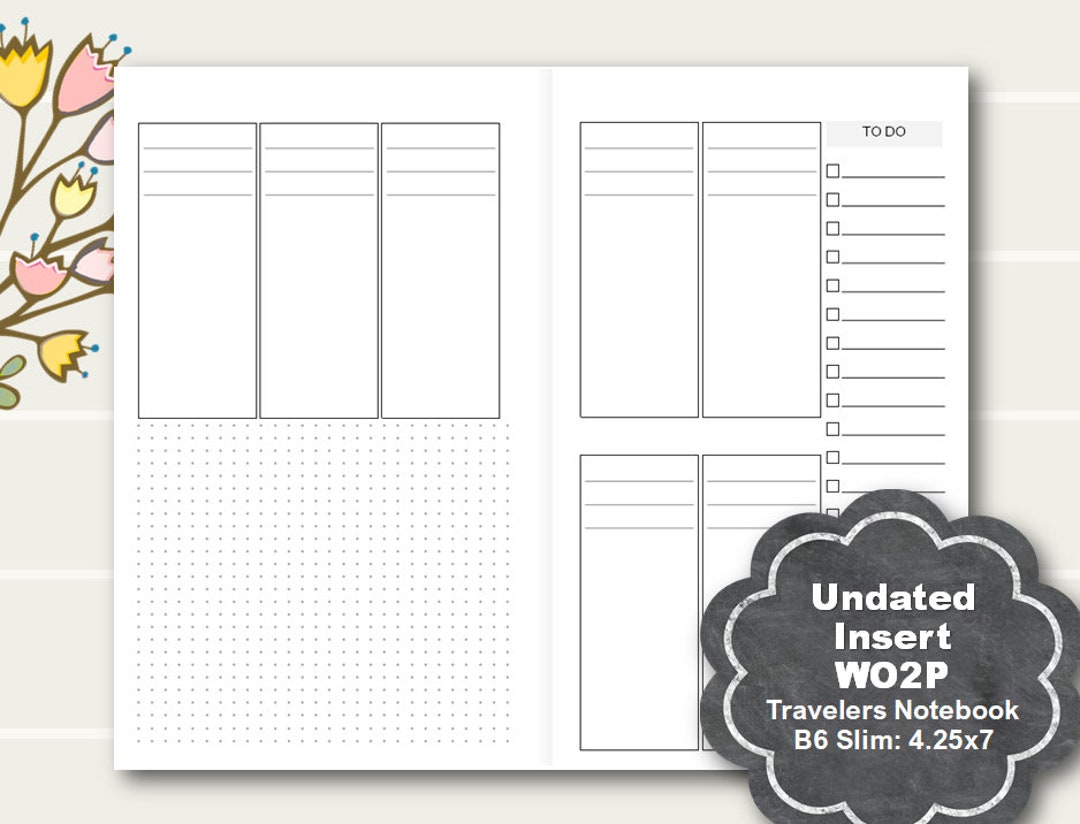 Buy Undated B6 Slim TN Weekly Planner Printable, B6 Slim Planner ...