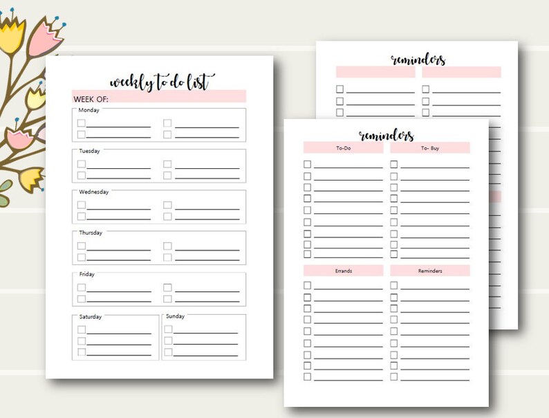 List Planner Printables Planner Lists List Inserts Gift - Etsy
