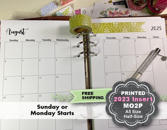 PRINTED 2023 Monthly Planner Insert 2023 Monthly Planner - Etsy UK