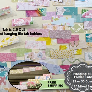 Hanging File Folder Tabs, Hanging File Tabs, 1/5 Cut Tab Inserts, 1/5 ...
