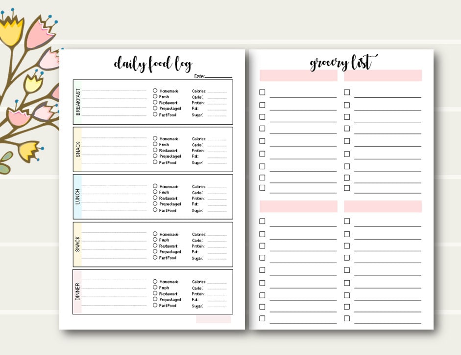 Happy Planner Mini, Happy Planner Meal Planner, Menu Planner, Food Log ...